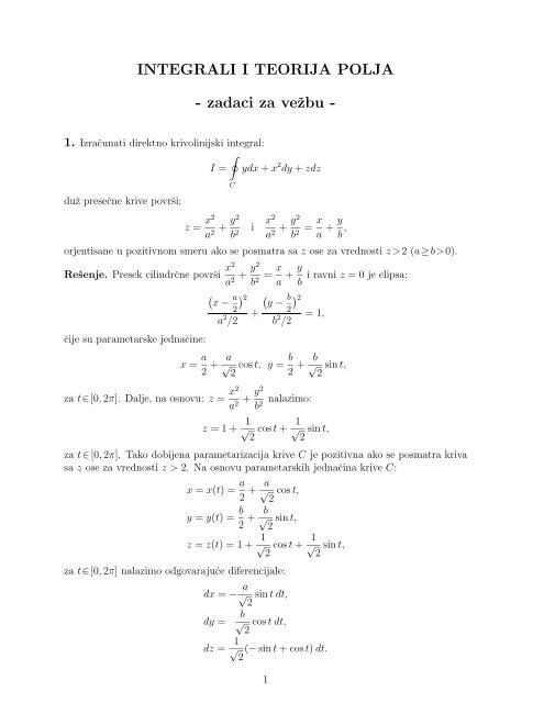 Integrali & Teorija polja (v2) - Matematika
