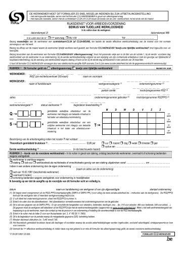 werkloosheidsbewijs rubriek i - in te vullen door de werkgever