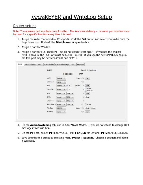 micro KEYER and WriteLog Setup - microHAM