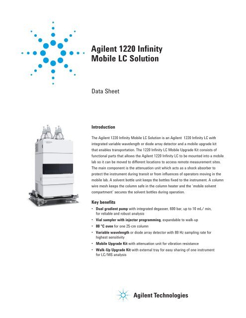 Agilent 1220 Infinity Mobile LC Solution - K'(Prime) Technologies