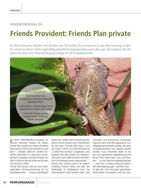 Friends Provident: Friends Plan private - ITA