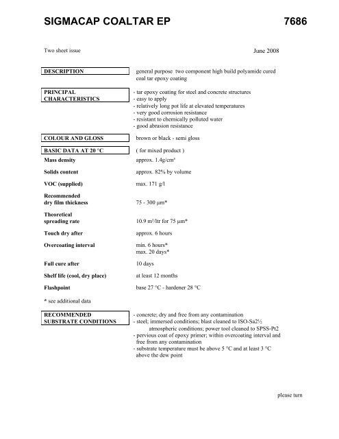 SIGMACAP COALTAR EP 7686 - SIGMA PAINTS