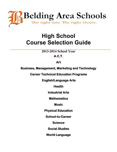 High School Course Selection Guide - Belding Area Schools