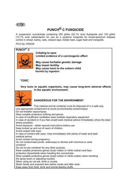 PUNCHÂ® C FUNGICIDE - Dhm.ie