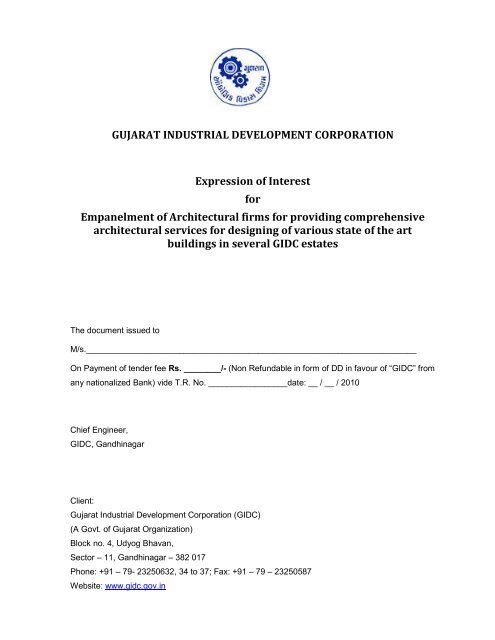 GUJARAT INDUSTRIAL DEVELOPMENT CORPORATION ... - GIDC