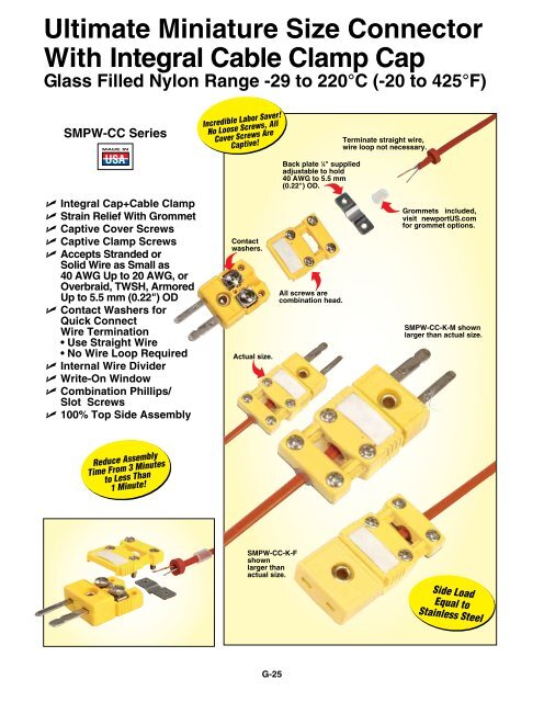 Ultimate Miniature Size Connector With Integral Cable Clamp Cap