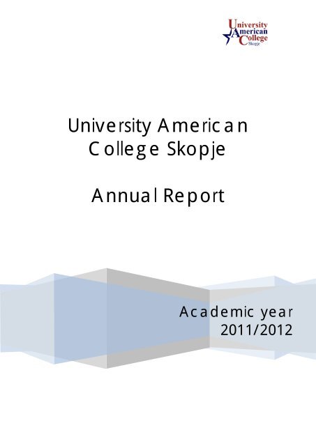 Annual Report 2012 - University American College Skopje