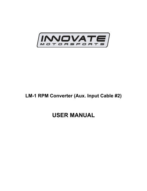 LMA-2 Manual - Innovate Motorsports