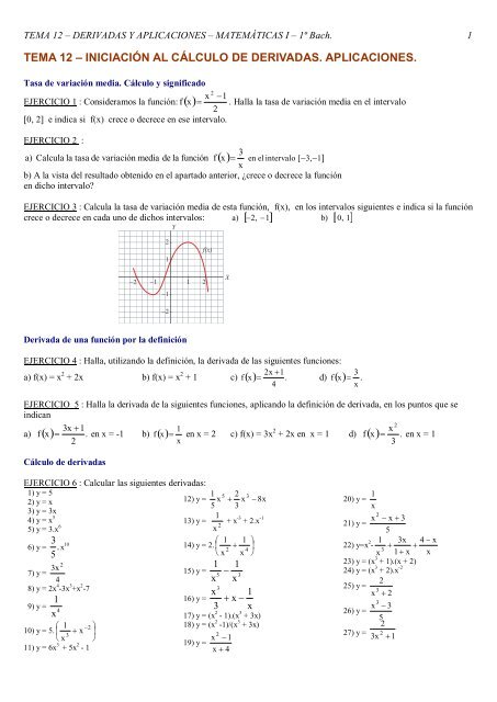 Ejercicios 12 - Derivadas. Aplicaciones.pdf