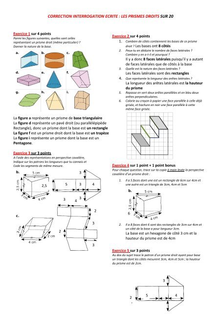 Les prismes droits et cylindres de révolution