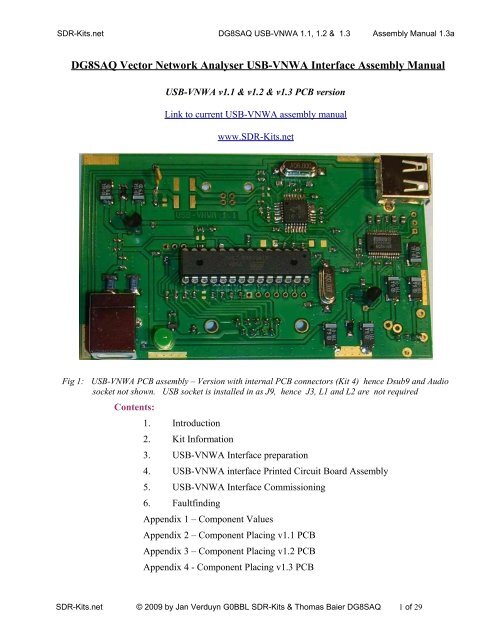 DG8SAQ VNWA Kit Assembly Manual - SDR-Kits