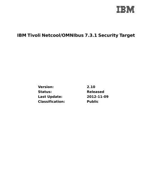 Security Target Common Criteria Evaluation And Validation Scheme