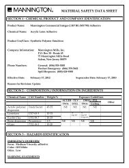 INFINITY Adhesive MSDS - Mannington