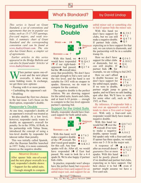 The Negative Double - Better Bridge
