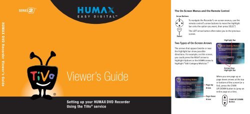 HUMAX DVD Recorder Viewers Guide - TOC - TiVo