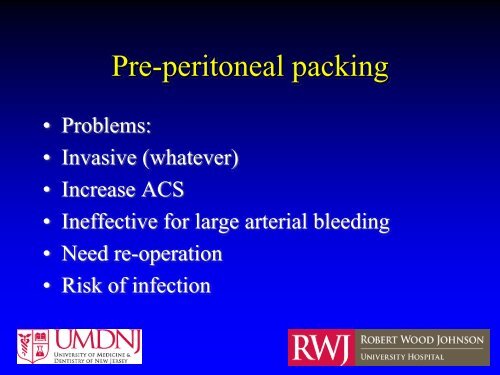 Pre-peritoneal packing