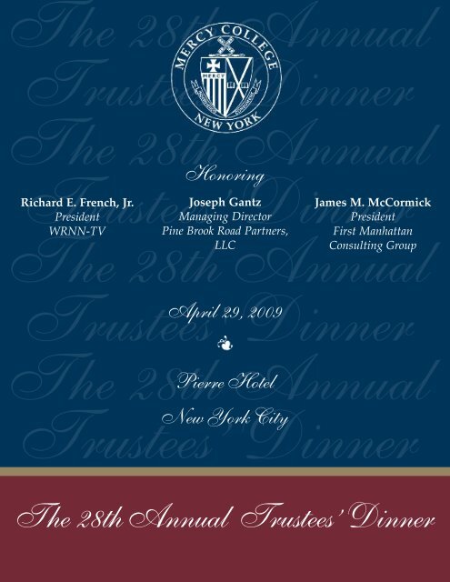 The 28th Annual Trustees' Dinner - Mercy College