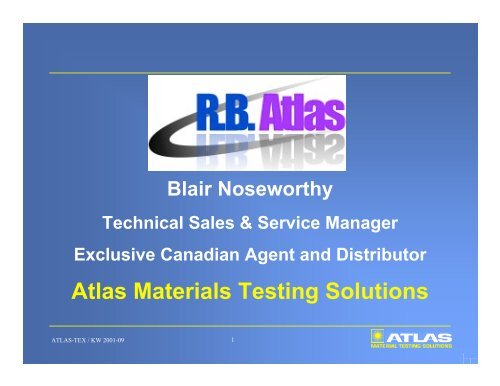 Atlas Materials Testing Solutions - The Institute of Textile Science