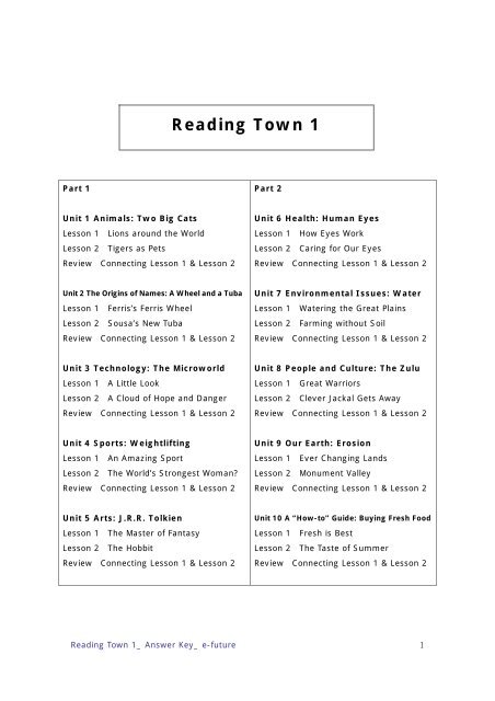 Reading Town 1