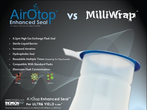 0.2µm High Gas Exchange Flask Seal • Sterile Liquid Barrier ...