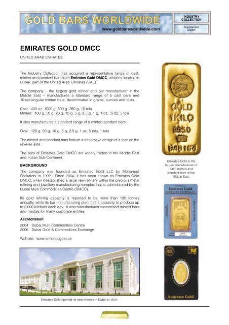EMIRATES GOLD DMCC - Gold Bars Worldwide