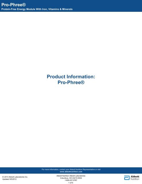 Pro-Phree - Abbott Nutrition