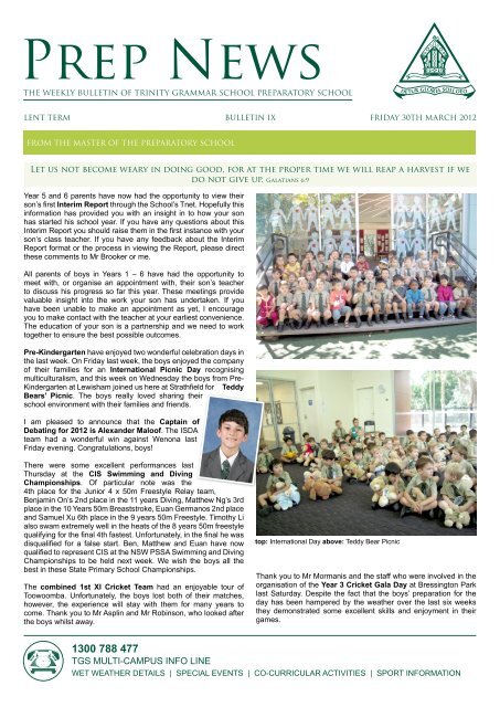 Prep News - Trinity Grammar School