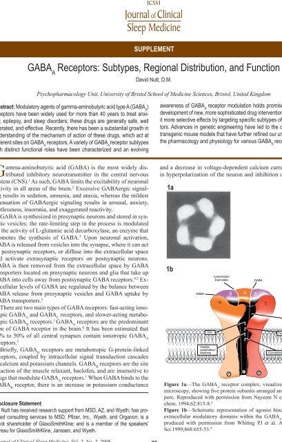 GABA Receptors: Subtypes, Regional Distribution, and Function