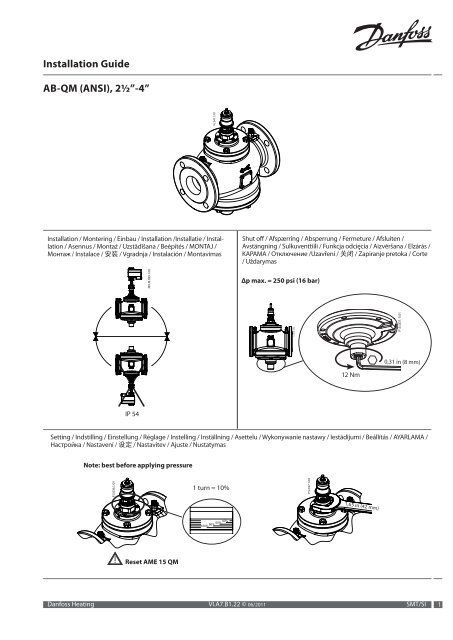 Installation Guide AB-QM (ANSI), 2â â -4â - Danfoss Heating