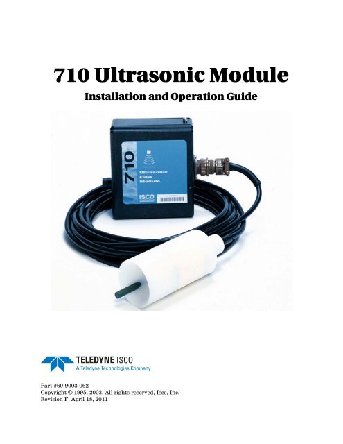 710 Ultrasonic Module User Manual - Isco