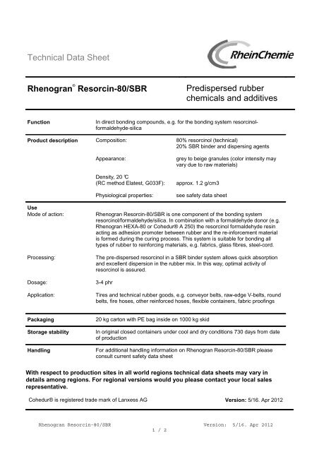 Resorcin-80/SBR - Rhein Chemie WebShop