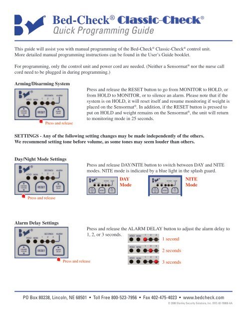 Bed-Check® - Stanley Healthcare Solutions