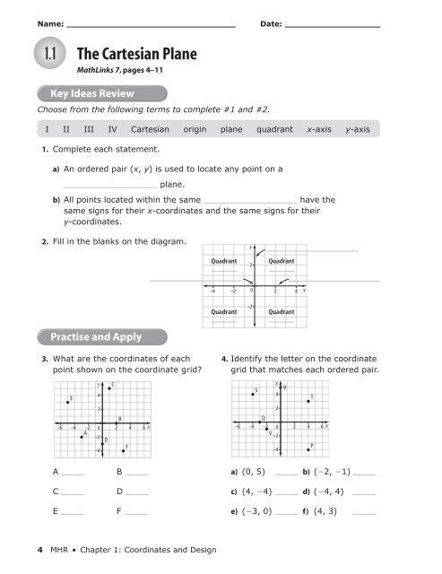 1.1 The Cartesian Plane - Stirling School