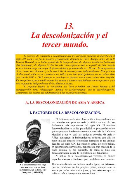 13. La descolonización y el tercer mundo.