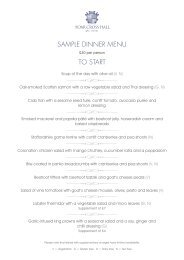 View Our Banqueting Menus - Hoar Cross Hall