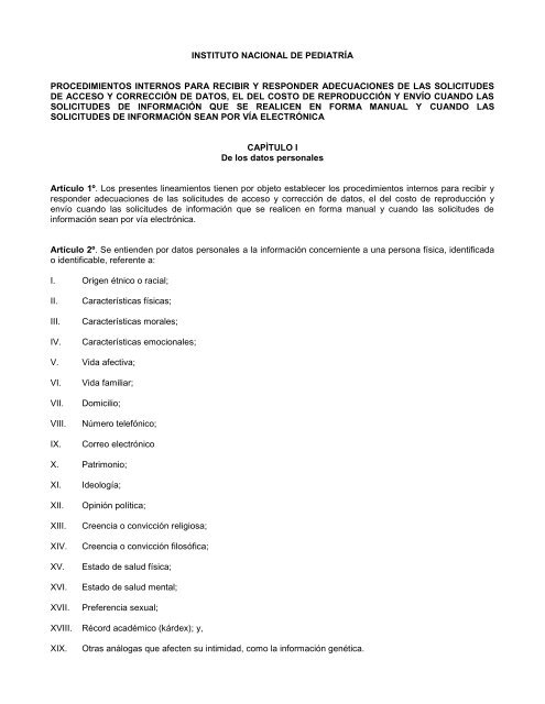 Procedimiento para correccion de Datos Personales - Instituto ...
