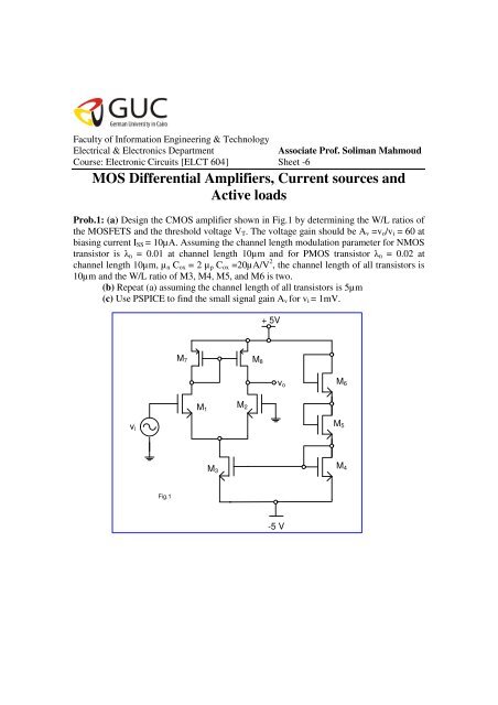 Sheet 6 - GUC - Faculty of Information Engineering & Technology