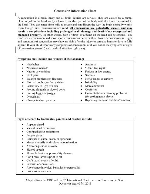 IHSA Concussion Form