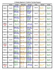 12 Week Beginner's Triathlon Training Program (PDF) - Kinetics360