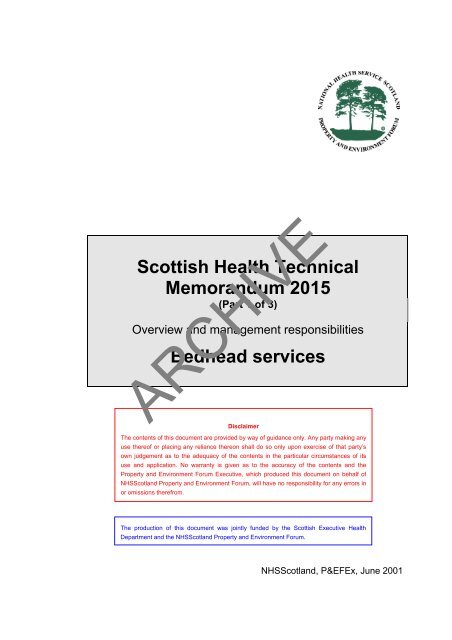 SHTM 2015 Part 1 - Health Facilities Scotland
