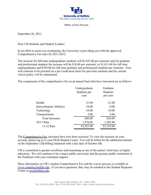 Comp Fee Letter Student Notification - Student Accounts
