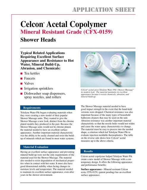 Celcon acetal copolymer - Hi Polymers