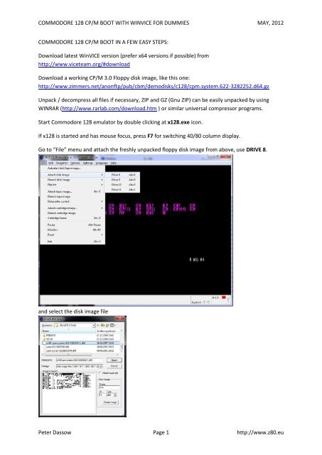 C128 CP/M boot for Dummies guide (PDF) - z80.eu