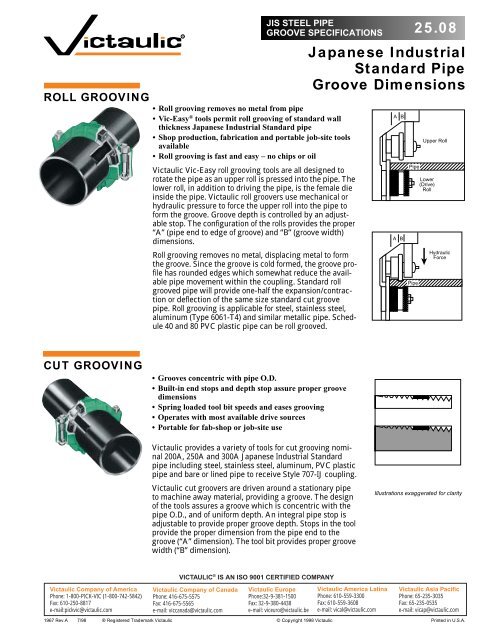 Victaulic Groove Dimensions