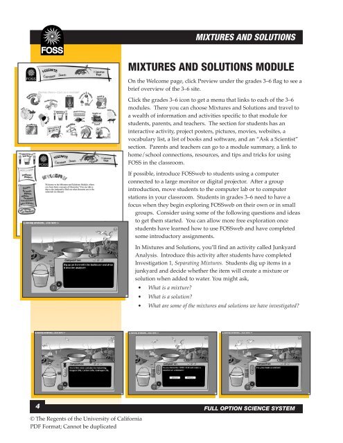 Mixtures and Solutions - Foss
