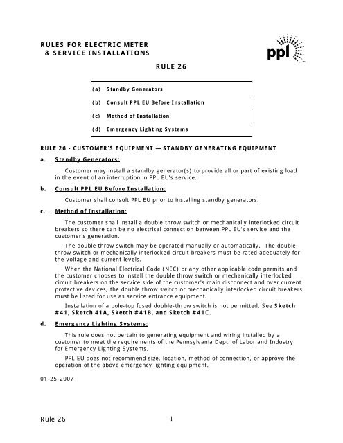RULES FOR ELECTRIC METER