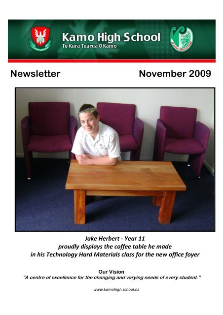 Newsletter November 2009 - Kamo High School