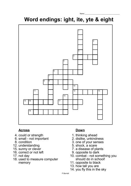 Word endings: ight, ite, yte & eight - Primary Resources