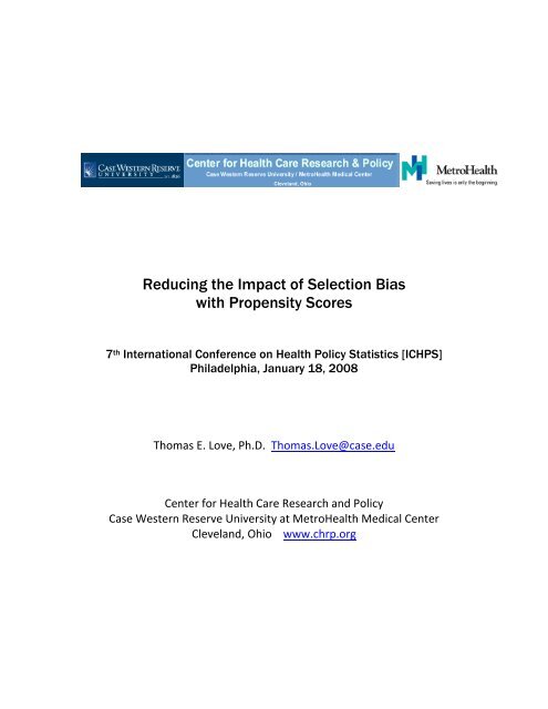 Reducing The Impact Of Selection Bias With Propensity Scores