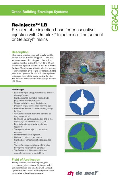 Re-injectoâ ¢ LB Re-injectable injection hose for ... - W.R. Grace